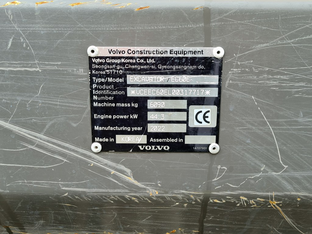 2022 EC60E/ AC-CRAWLER EXCAVATOR - Erçal Trucks